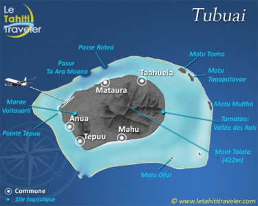 Tubuai is located 640 km south of Tahiti. With its 2,049 inhabitants ...